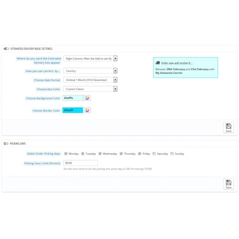 Estimated Delivery V3 - Module for PrestaShop